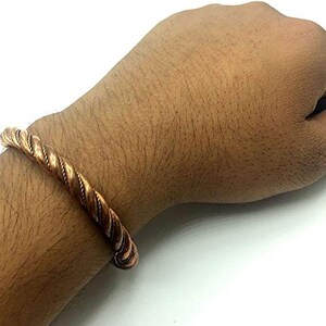 Handmade Traditional Design Twisted Copper Bracelet. 100% Pure Raw ...