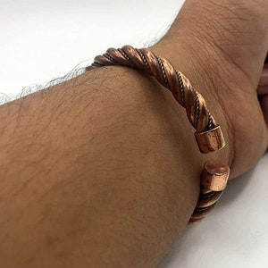 Handmade Traditional Design Twisted Copper Bracelet. 100% Pure Raw ...