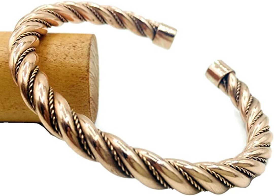 Handmade Traditional Design Twisted Copper Bracelet. 100% Pure Raw ...