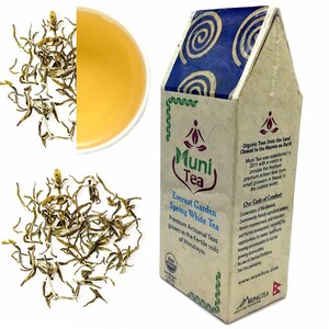 Muni Tea Everest Garden Organic Spring White Tea. Rare White Leaves ...