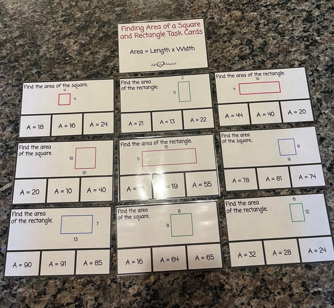 Area Task Cards - Etsy