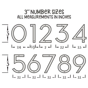 3 Inch THIN MODERN House Numbers, Mailbox Numbers, Condo Numbers, Gift ...