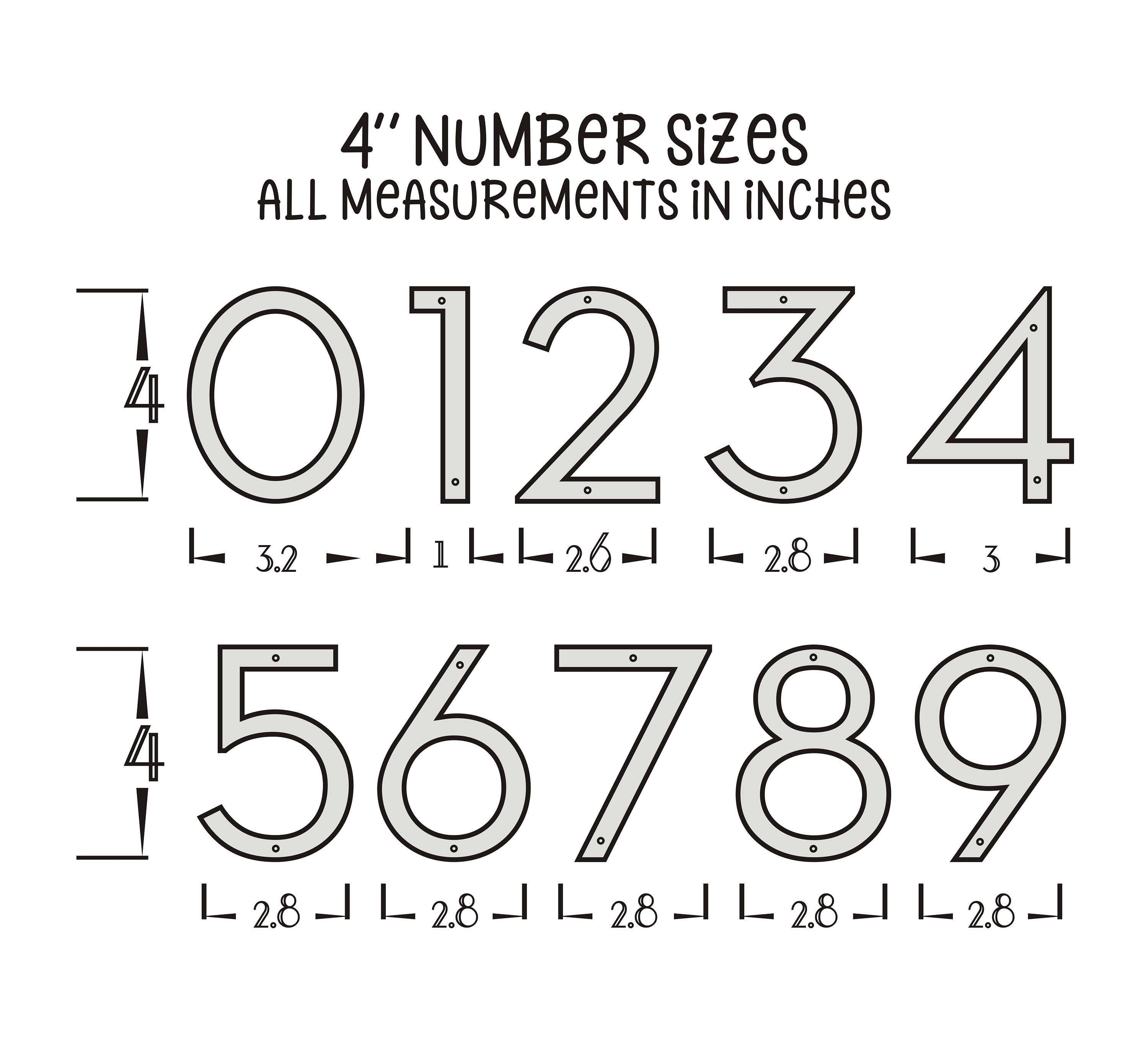 4 Inch House Numbers, Room Numbers, Door Numbers, New House Gift ...