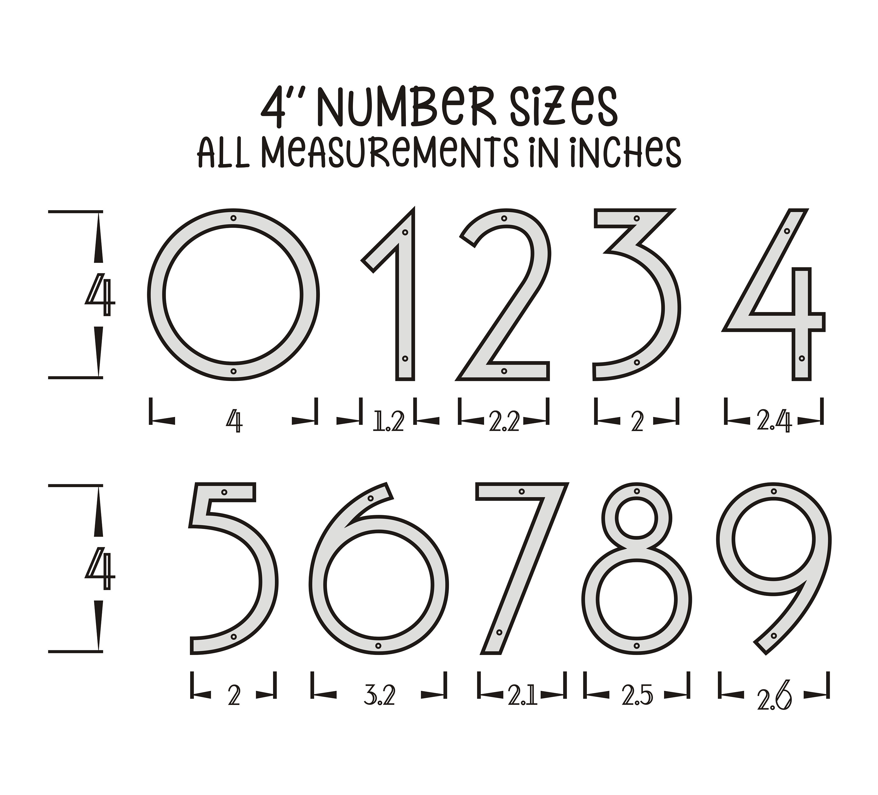 4 Inch House Numbers, Room Numbers, Door Numbers, New House Gift ...