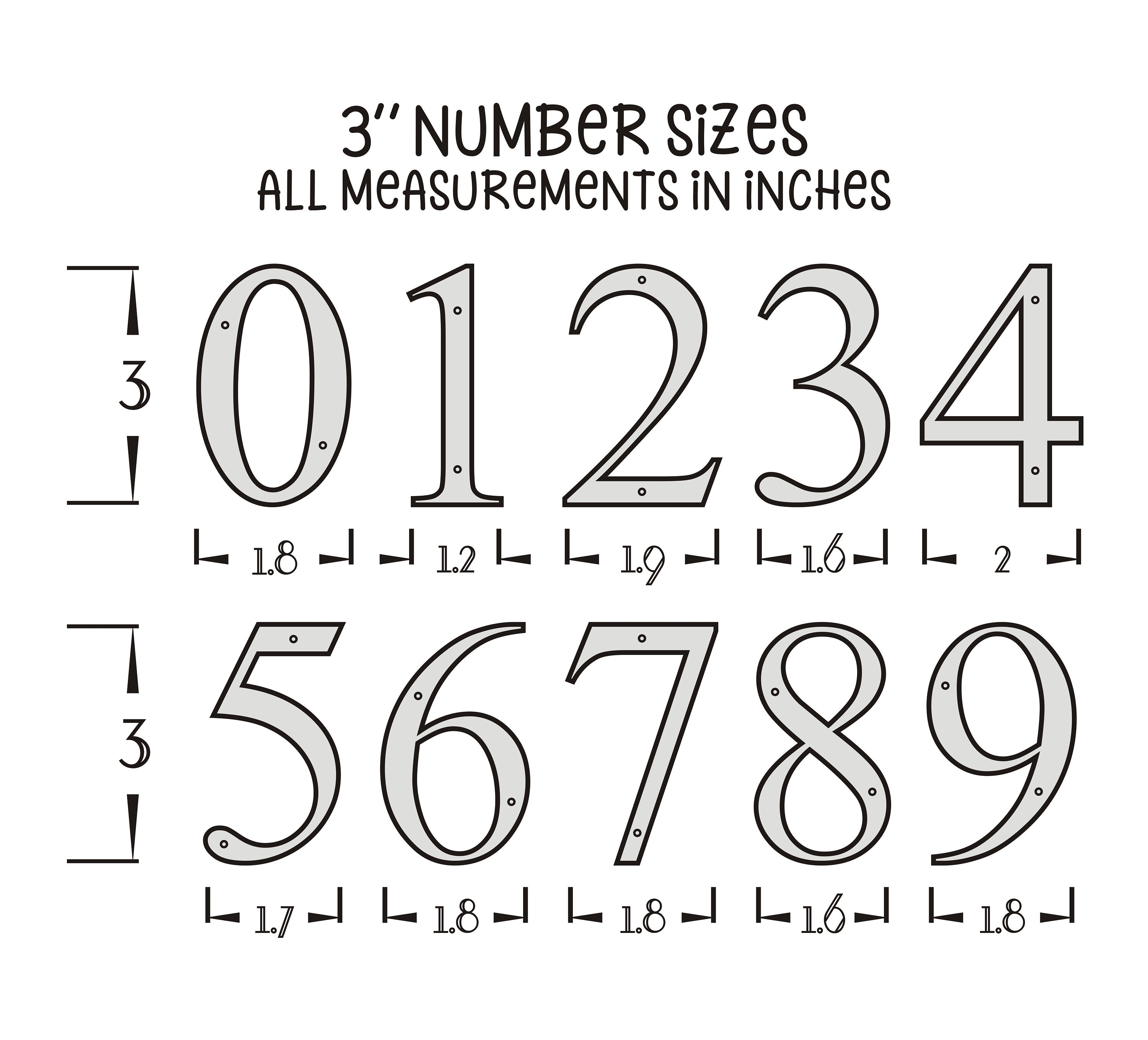 3 Inch House Numbers Mailbox Numbers Black Numbers Silver - Etsy