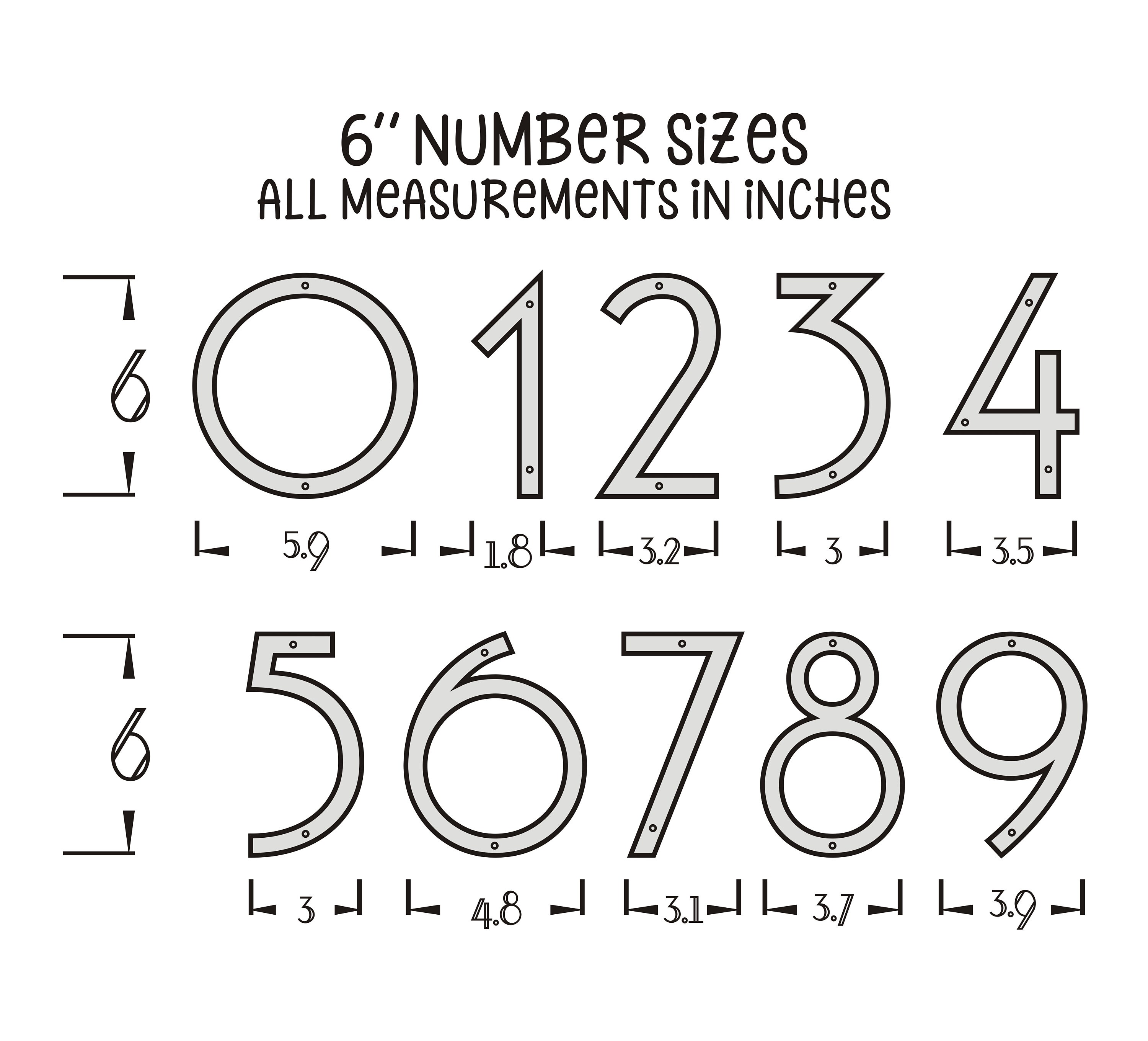 6 Inch House Numbers, Townhouse Numbers, Door Numbers, Address Numbers ...