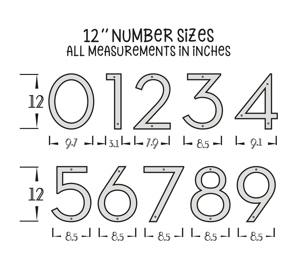 12 Inch House Numbers, Townhouse Numbers, Single House Numbers, Address ...
