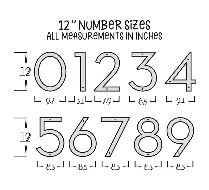 12 Inch House Numbers, Townhouse Numbers, Single House Numbers, Address ...