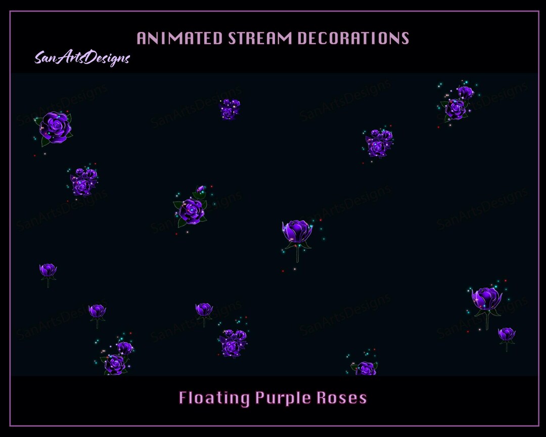 Floating Purple Roses Animated Stream Decoration, Floating Purple Roses ...