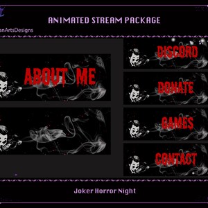 Animated Stream Overlay Package Joker Scary Night, Horror Joker ...