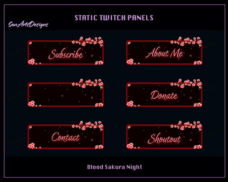 Animated Stream Package Blood Red Sakura Graveyard, Animated Twitch ...
