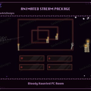 Animated Stream Overlay Package Bloody Haunted PC Room, Animated Twitch ...