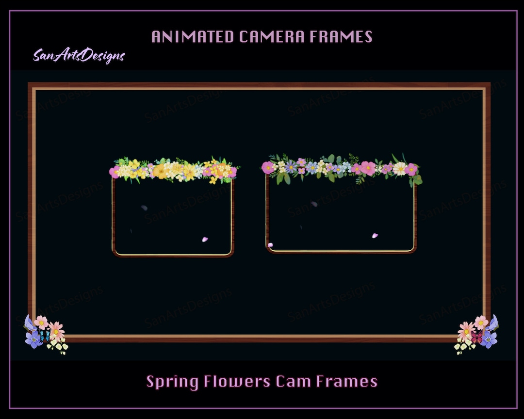 Spring Flowers Camera Overlay, Spring Flower Camera Overlay for Twitch ...