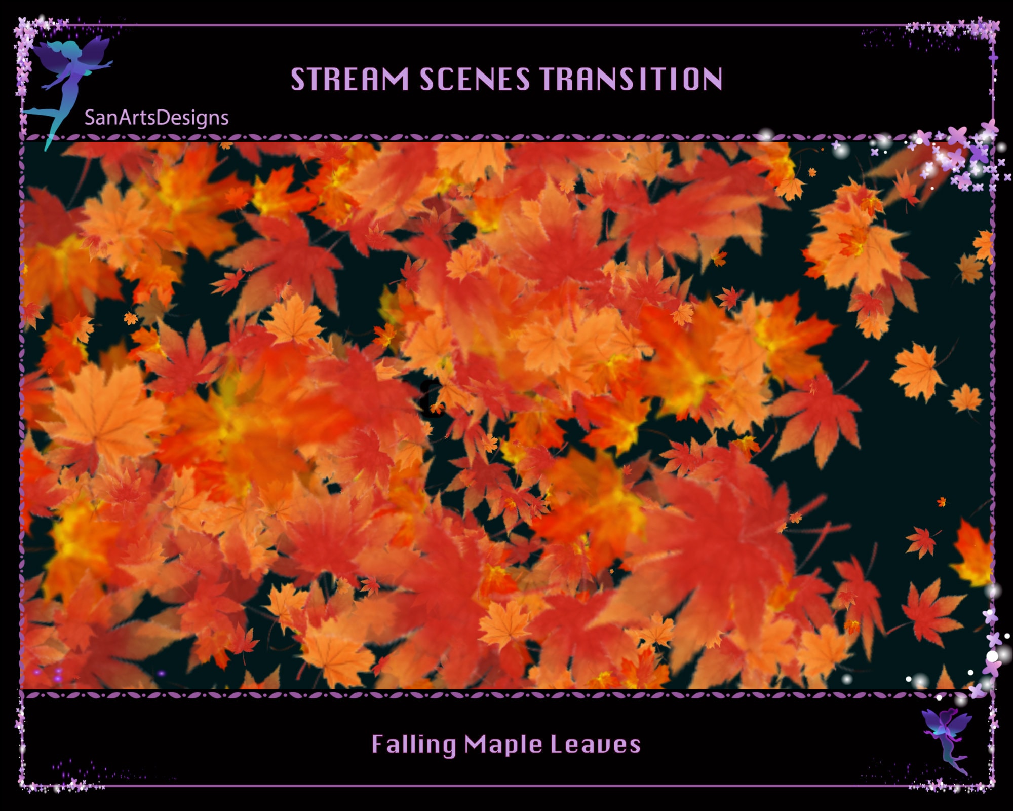 Falling Maple Leaves Twitch Stream Scenes Transition, Falling Maple ...