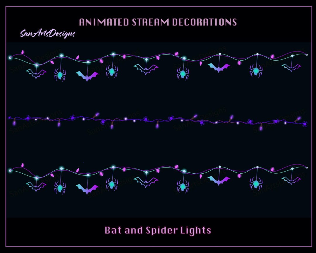 Halloween Spider Bat Light Chains Animated Stream Decorations ...