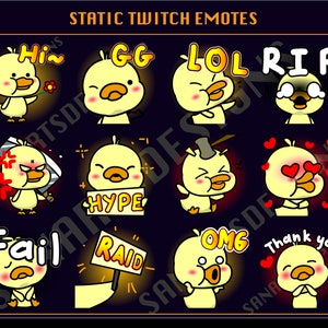 Cute Chibi Ducklings Twitch Emotes, Static Cute Chibi Duck Twitch ...