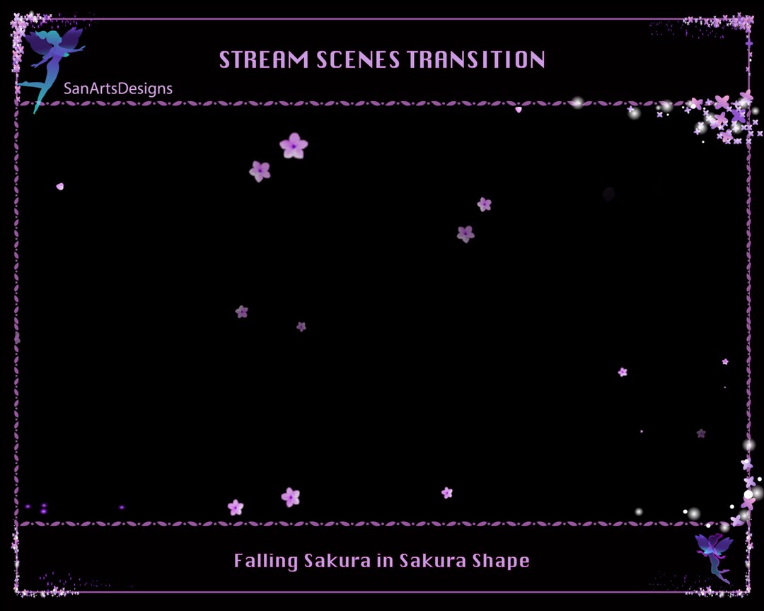 Falling Sakura in Shape Twitch Stream Scenes Transition, Falling Cherry ...