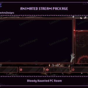 Animated Stream Overlay Package Bloody Haunted PC Room, Animated Twitch ...