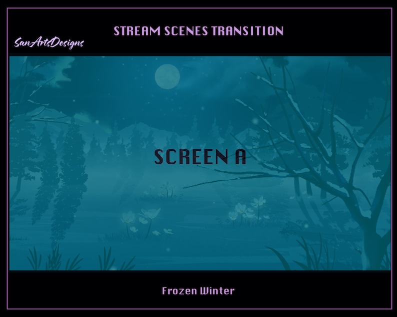 Frozen Winter Twitch Stream Scenes Transition, Snowing Winter Twitch ...