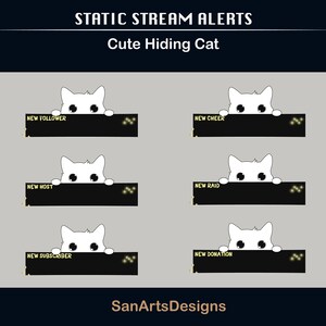 Static Stream Package Cute Hiding Cat, Animated Twitch Overlays Cute ...