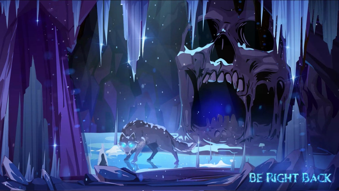 Animated Scenes Ice Wolf in Frozen Skull Cave, Animated Twitch Overlays ...
