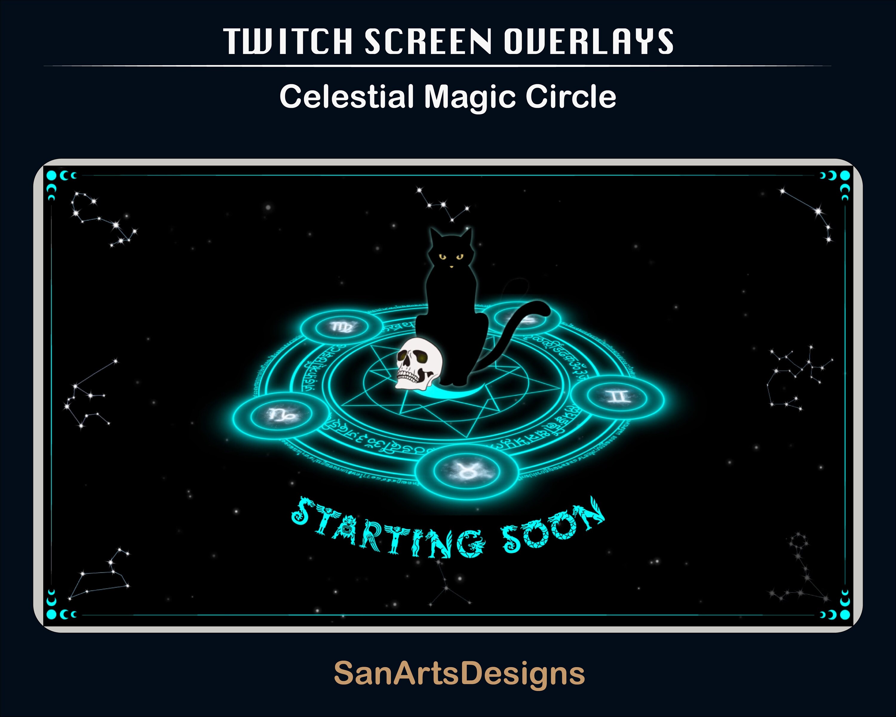 Animated Scenes Celestial Magic Circle Animated Twitch - Etsy