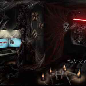 Animated Scenes Bloody Haunted PC Room | Animated Twitch Overlays ...