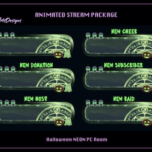 Halloween PC Room Animated Stream Bundle, Spooky PC Room Twitch Overlay ...