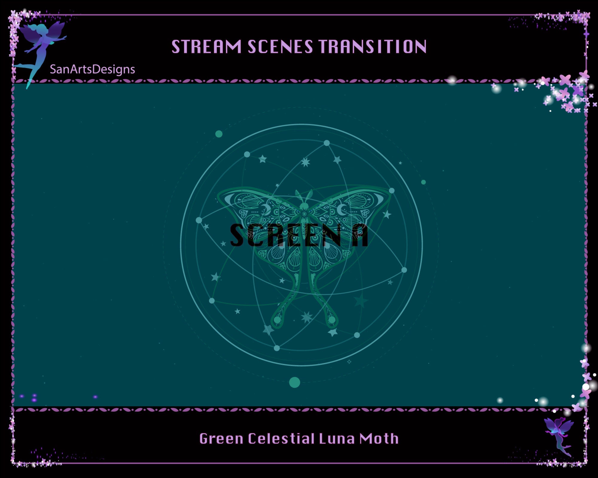 Green Luna Moth Twitch Stream Scenes Transition, Luna Moth Twitch ...