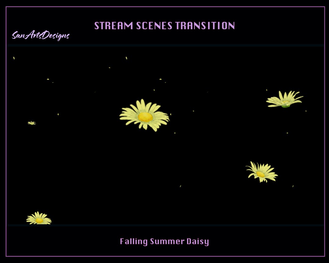 Falling Summer Daisy Garden Twitch Stream Scenes Transition, Summer ...