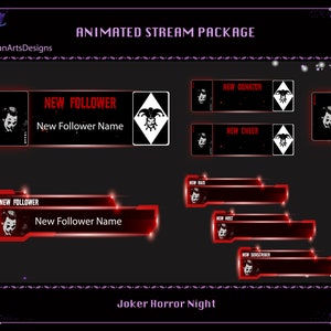 Animated Stream Overlay Package Joker Scary Night, Horror Joker ...