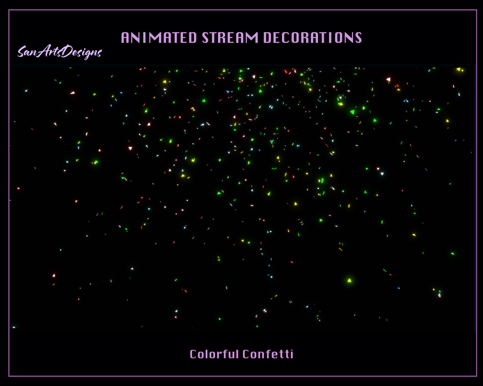 Colorful Confetti Animated Stream Overlays, Colorful Confetti Twitch ...