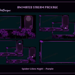 Animated Stream Package Purple Spider Lily Garden, Animated Twitch ...