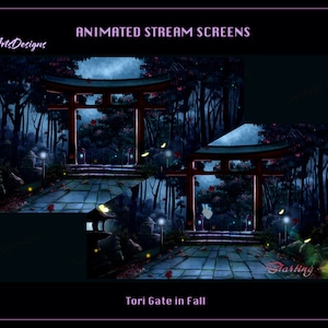 Tori Gate in Fall Animated Twitch Screen Overlays, Autumn Tori Gate ...