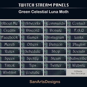 Static Stream Package Celestial Luna Moth Maple Leaf, Static Twitch ...