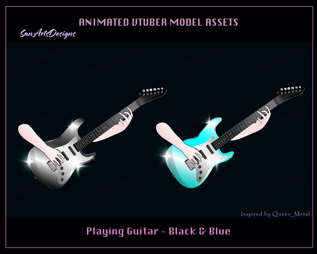 Playing Guitar Hands Animated Vtuber Model Assets, Playing Guitar Hands ...
