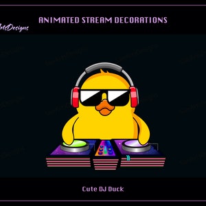 Cool DJ Duck Animated Stream Decoration, Animated Stream Assets Galaxy ...