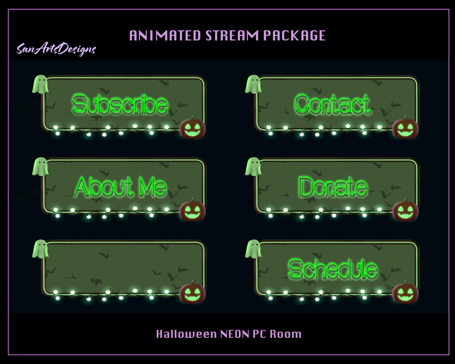 Halloween PC Room Animated Stream Bundle, Spooky PC Room Twitch Overlay ...