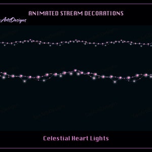 Celestial Heart Light Chains Animated Stream Decorations, Valentine ...