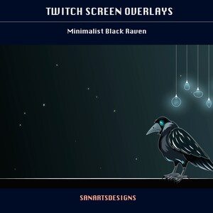 Animated Stream Screens Black Raven, Animated Twitch Screen Overlays ...