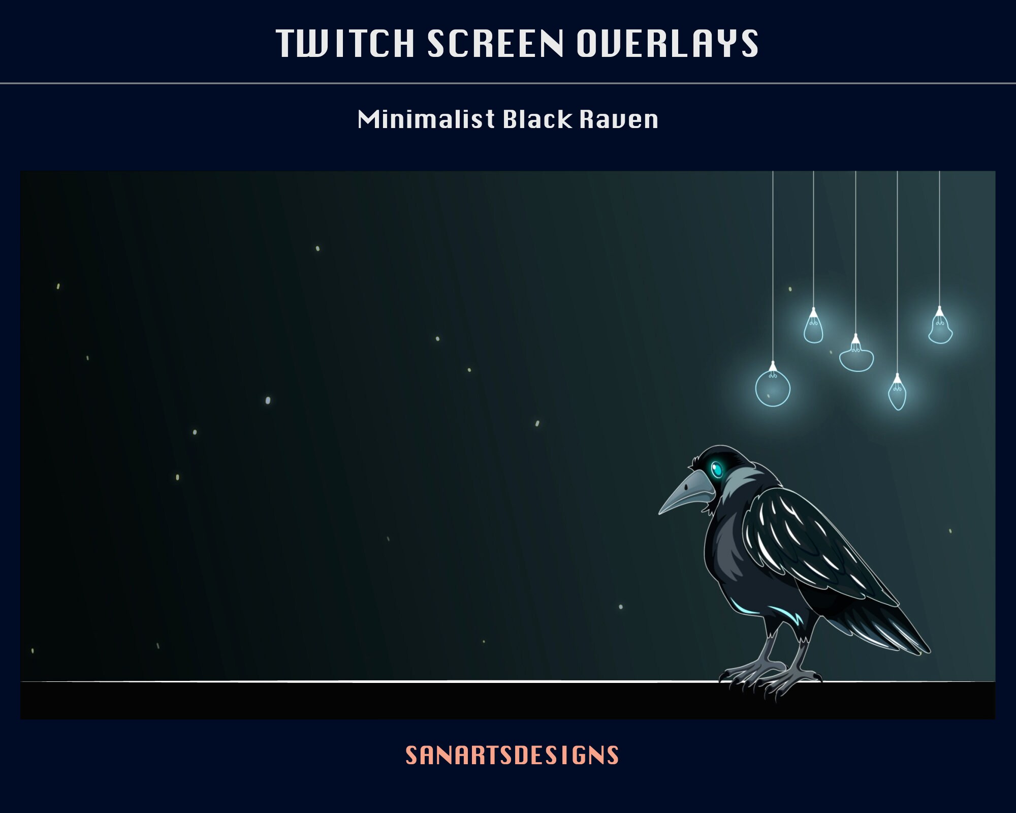 Animated Stream Screens Black Raven Animated Twitch Screen - Etsy