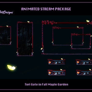 Tori Gate in Fall Animated Twitch Overlay Bundle, Autumn Tori Gate ...