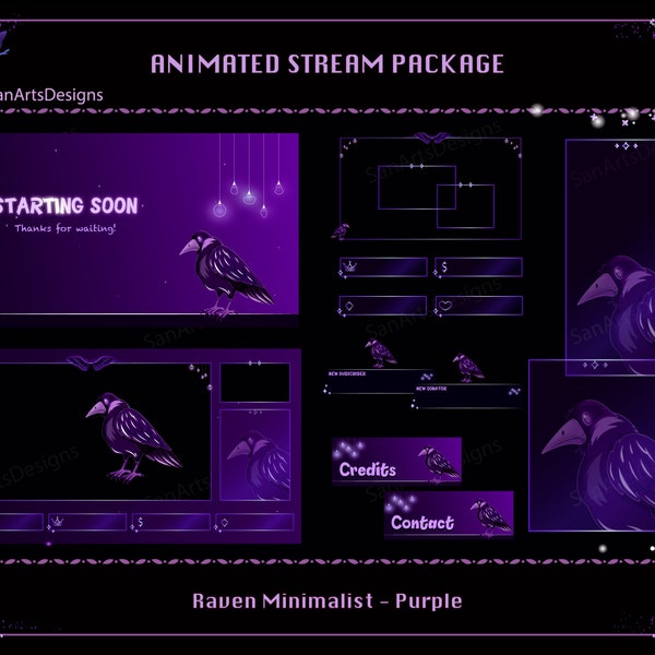 Raven Stream Overlay - Etsy