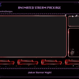 Animated Stream Overlay Package Joker Scary Night, Horror Joker ...