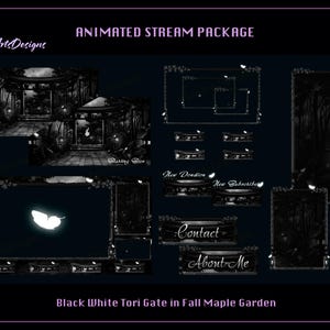 Black White Tori Gate in Fall Animated Twitch Overlay Bundle, Autumn ...