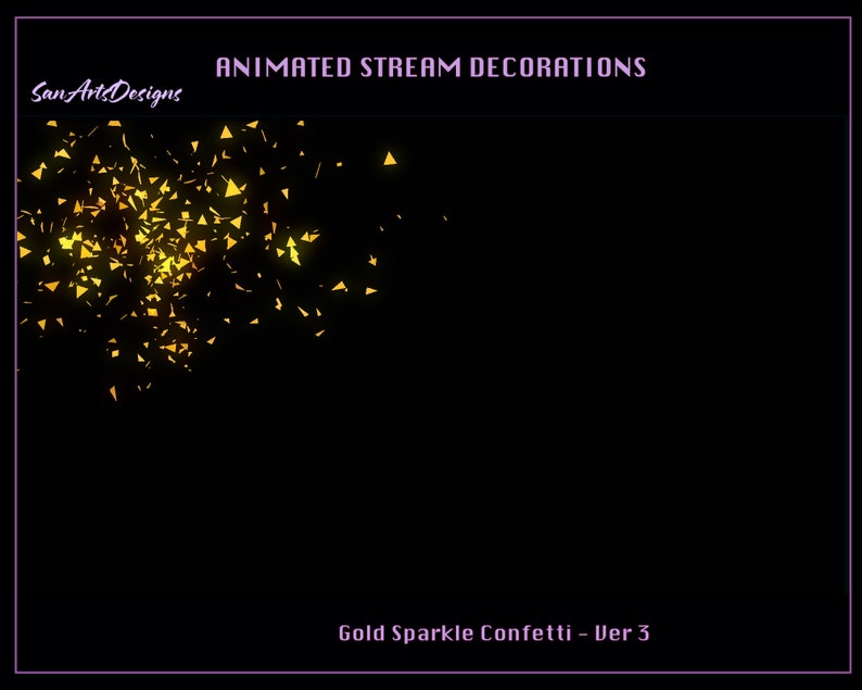 Gold Confetti Animated Stream Overlays, Gold Confetti Twitch Overlays ...