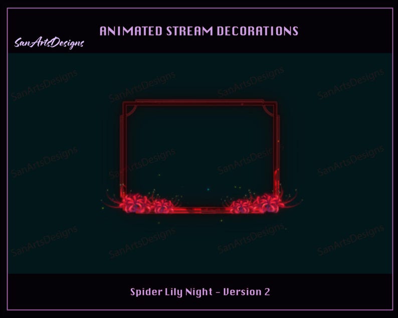 Spider Lily Animated Camera Overlay, Spider Lily Twitch Camera Overlays ...