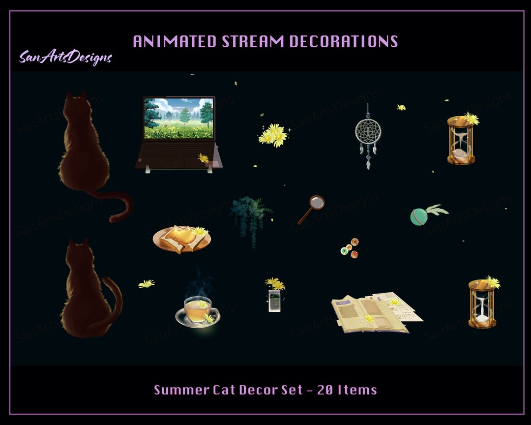 Animated Summer Stream Decorations, Summer Daisy Twitch Decorations ...