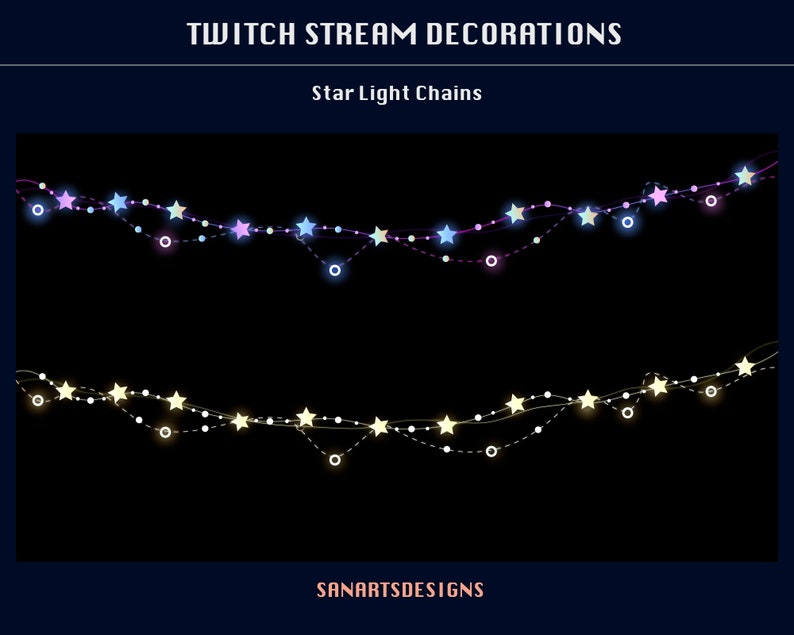 Magic Star Light Chains Animated Stream Decorations, Celestial Lights ...