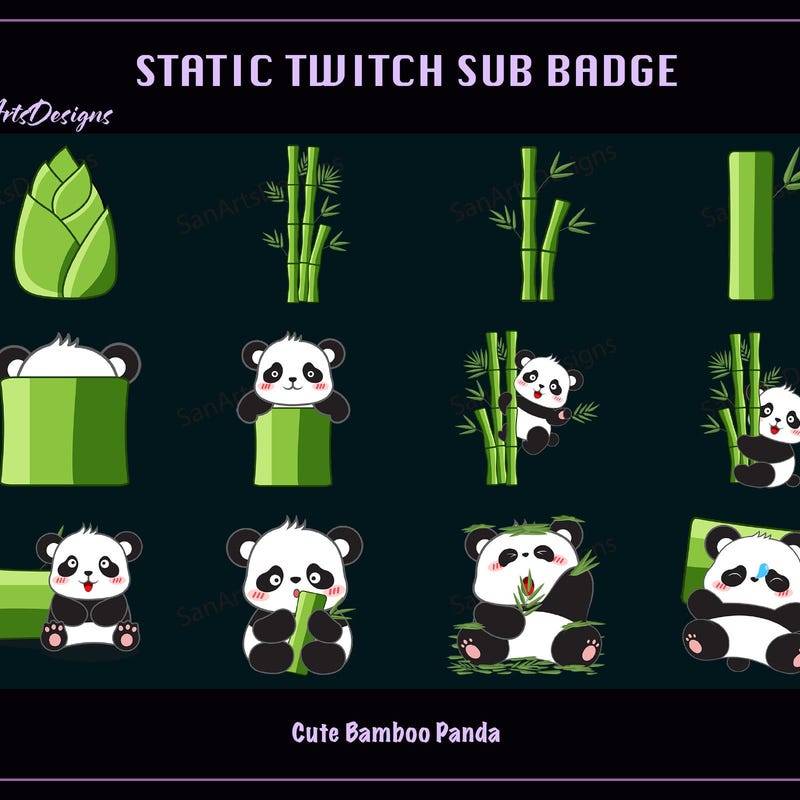 Panda Sub Badges - Etsy